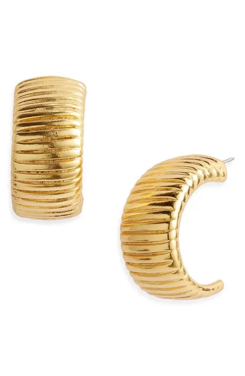 KARINE SULTAN Snakeskin Textured Hoop Earrings - Gold