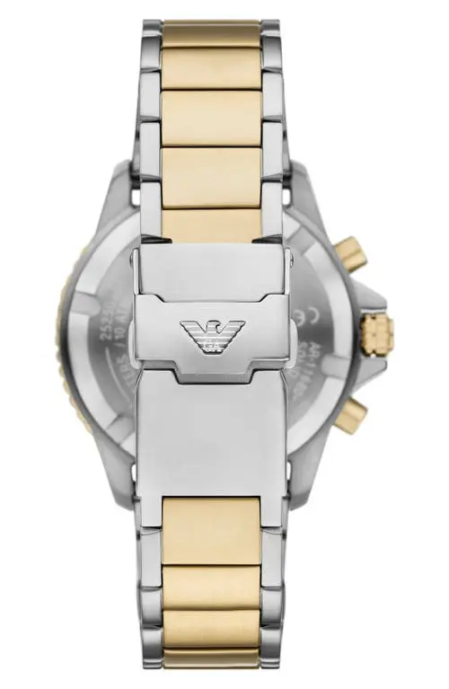 Emporio Armani World Explorer Solar Chronograph Bracelet Watch - Two Tone/blue Dial