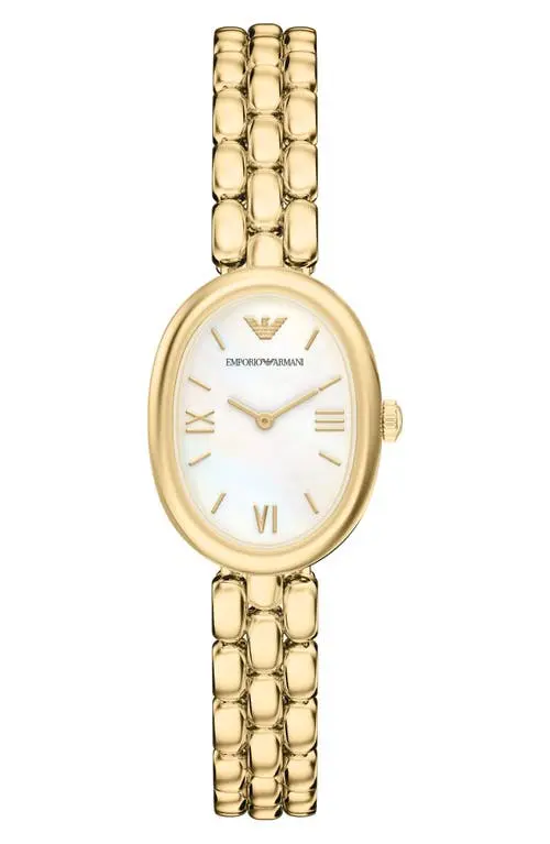 Emporio Armani Small Sinfonia Mother-of-pearl Bracelet Watch - Gold