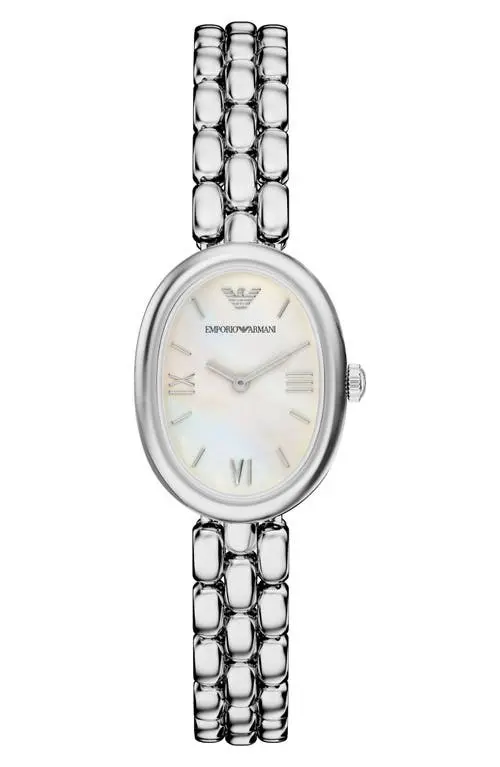 Emporio Armani Small Sinfonia Mother-of-pearl Bracelet Watch - Silver
