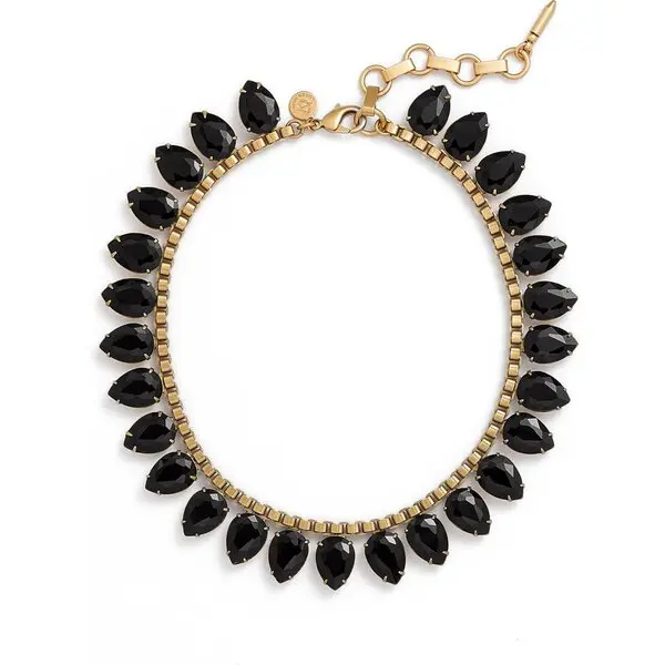 Loren Hope Sylvia Crystal Collar Necklace - Jet