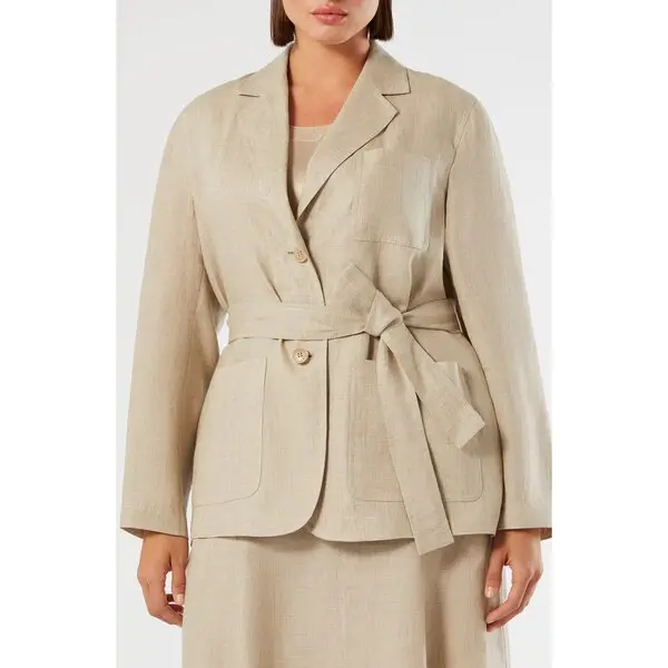 Marina Rinaldi Linen Jacket With Removable Sash