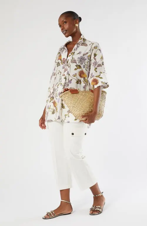 Marina Rinaldi Cotton Crop Cargo Pants