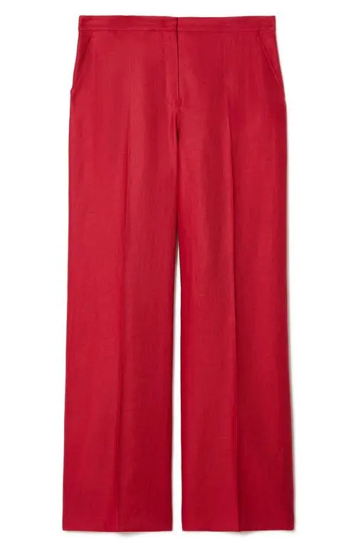 Marina Rinaldi Wide Leg Linen Pants - Cherry