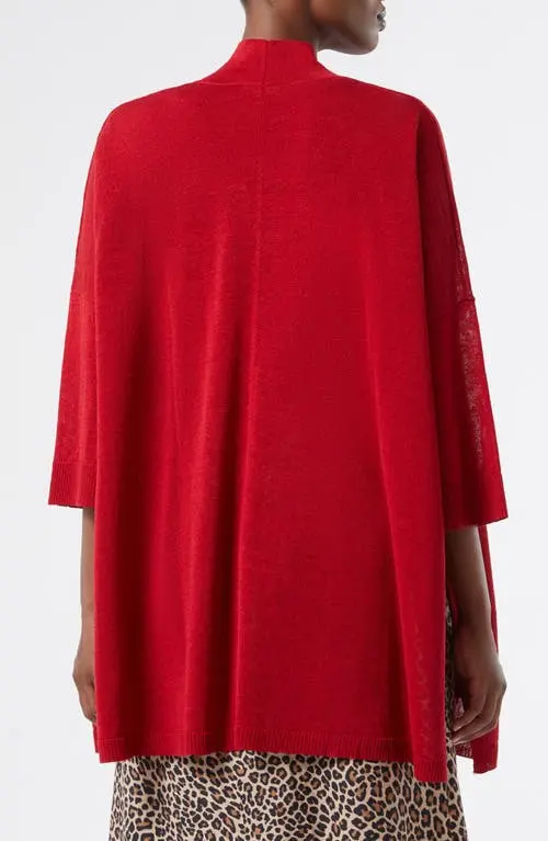 Marina Rinaldi Padana Elbow-sleeve Linen Blend Cardigan