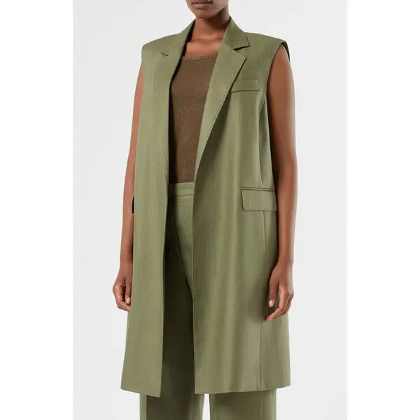 Marina Rinaldi Mallo Long Linen Vest