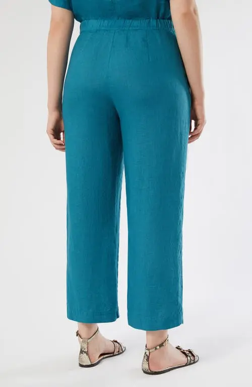 Marina Rinaldi Vorafo Linen Crop Wide Leg Pants