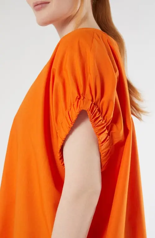 Marina Rinaldi Epoca Cotton Poplin Top - Tangerine