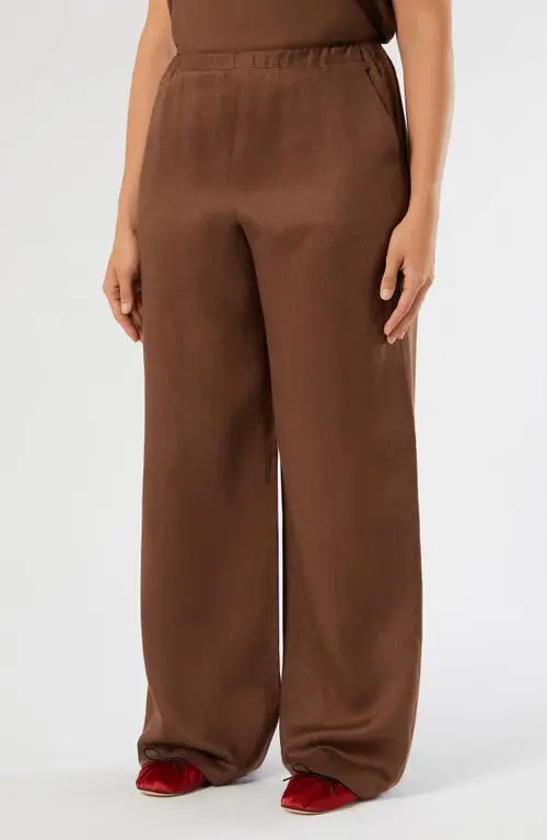 Marina Rinaldi Rocco Linen Wide-leg Pants