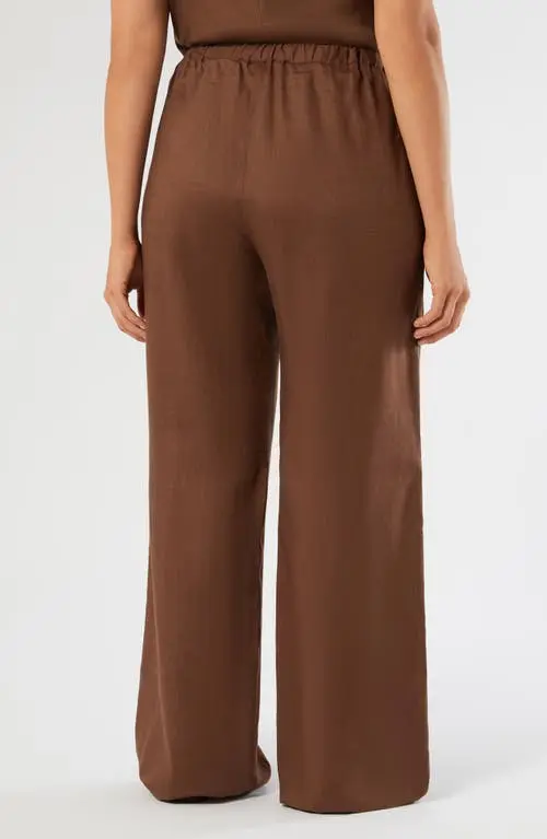 Marina Rinaldi Rocco Linen Wide-leg Pants