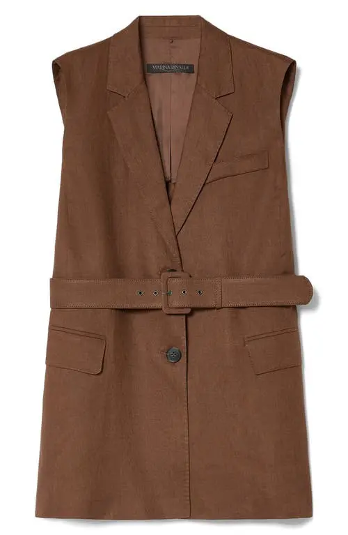 Marina Rinaldi Orli Belted Linen Vest