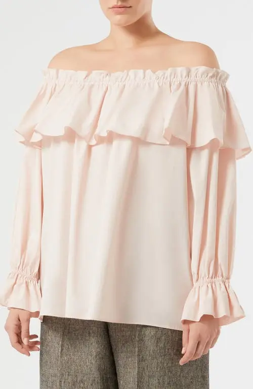 Marina Rinaldi Off-the-shoulder Cotton Top