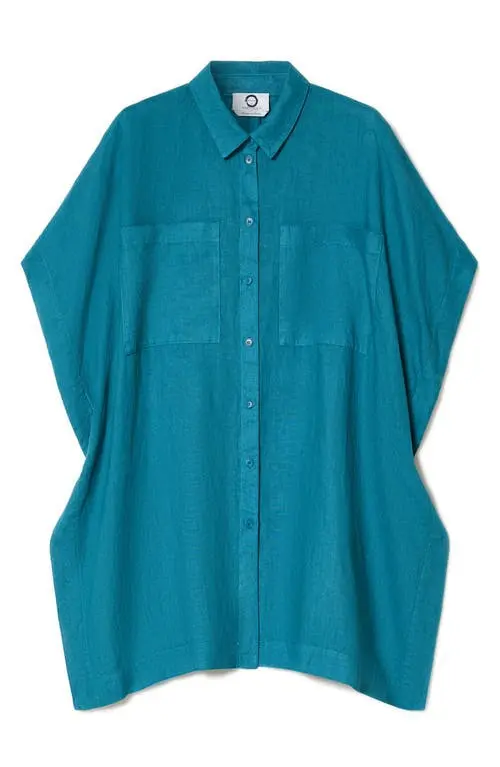 Marina Rinaldi Linen Canvas Voyage Collection Button-up Tunic