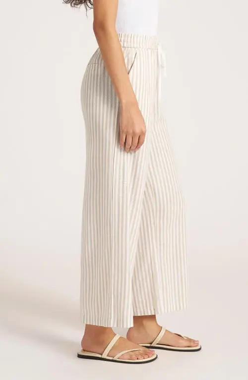 Matty M. Relaxed Stripe Linen Blend Drawstring Pants
