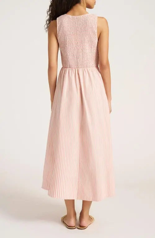 Matty M. Striped Cotton Midi Dress