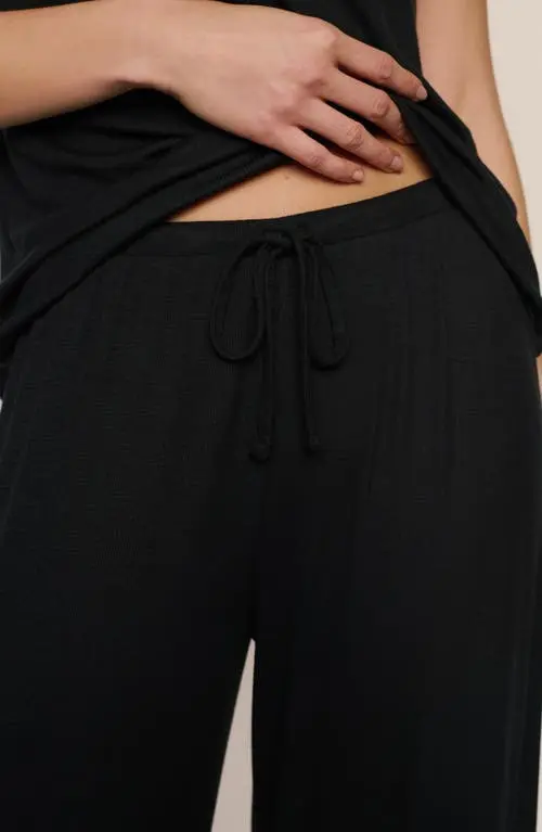 Eberjey Dream Rib Wide Leg Pants - Black