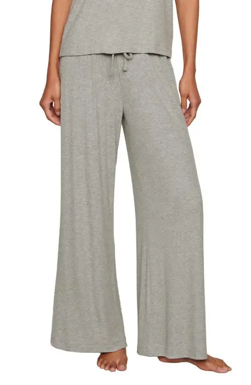 Eberjey Dream Rib Wide Leg Pants - Dark Heather Grey