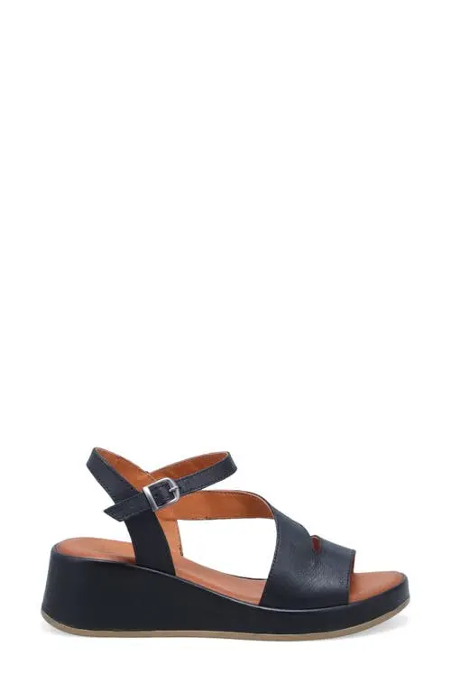 Miz Mooz Ankle Strap Wedge Sandals - Black