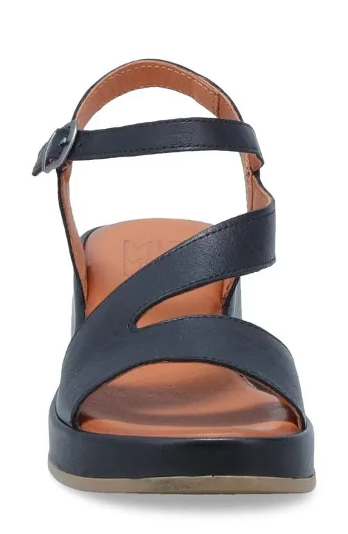 Miz Mooz Ankle Strap Wedge Sandals - Black