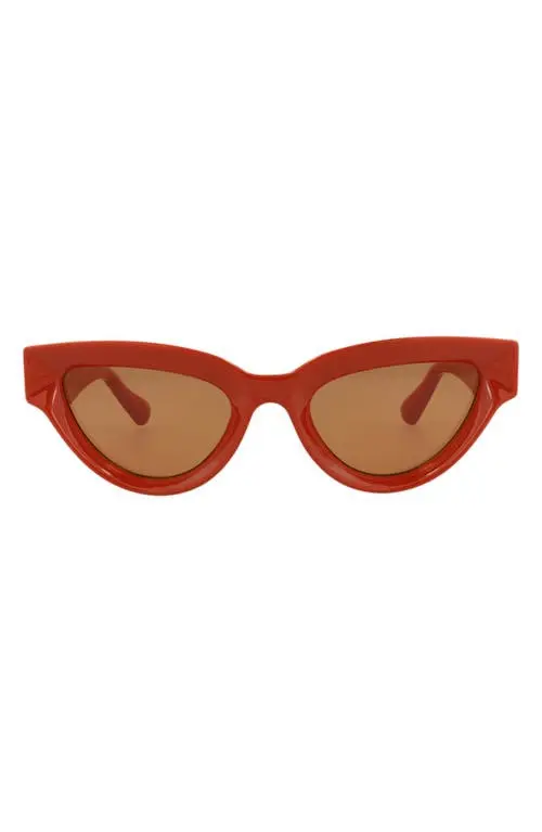 Bottega Veneta 53mm Cat Eye Sunglasses - Orange Orange Brown