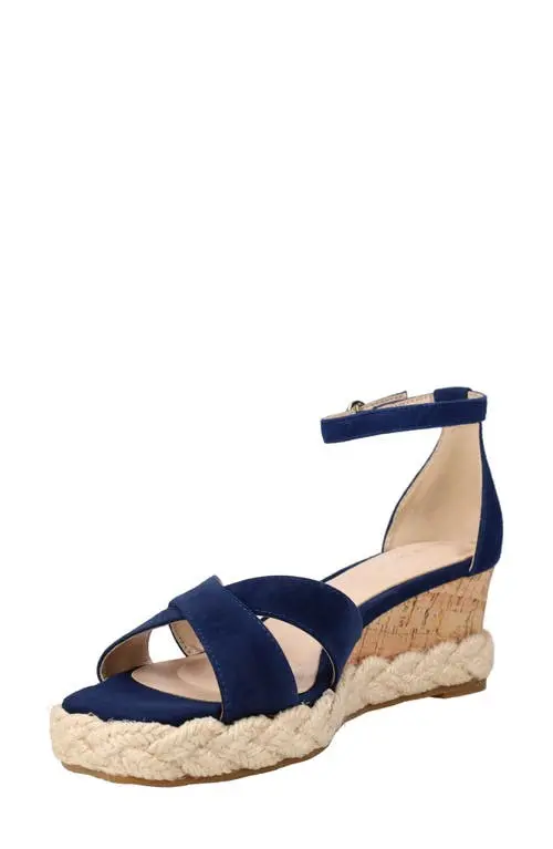Pelle Moda Pippen Ankle Strap Wedge Slide Sandal