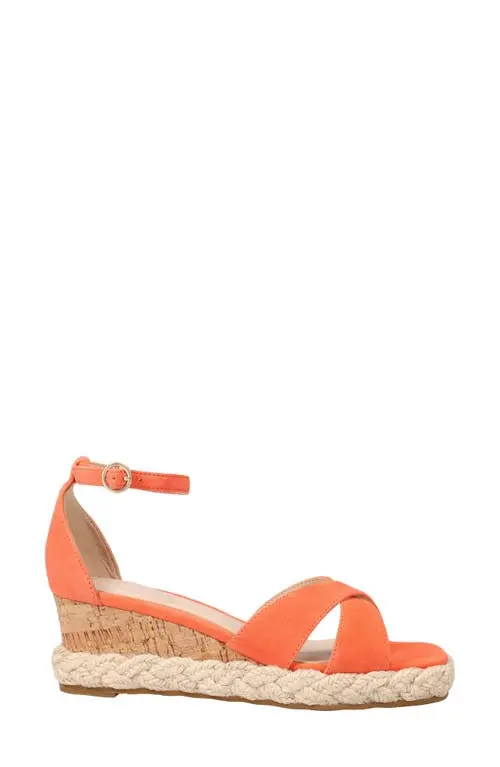 Pelle Moda Pippen Ankle Strap Wedge Slide Sandal - Tangerine