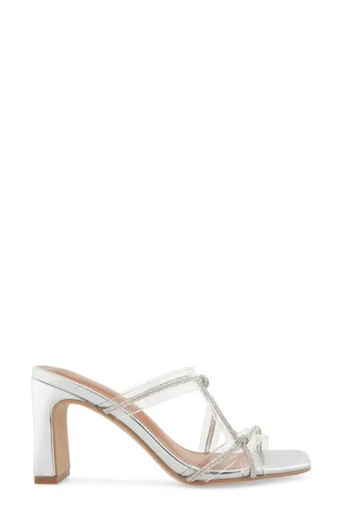 Christian Siriano Rhinestone Embellished Slide Sandal - Silver