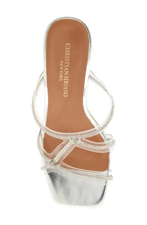 Christian Siriano Rhinestone Embellished Slide Sandal - Silver