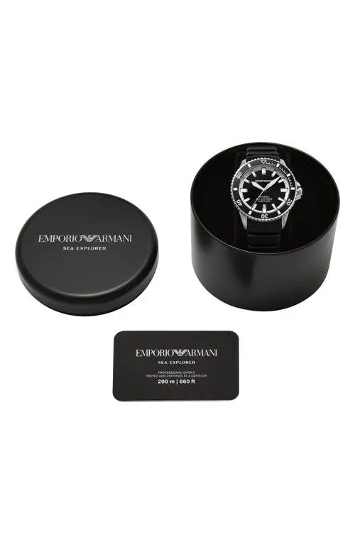 Emporio Armani Sea Explorer Silicone Strap Automatic Diver Watch