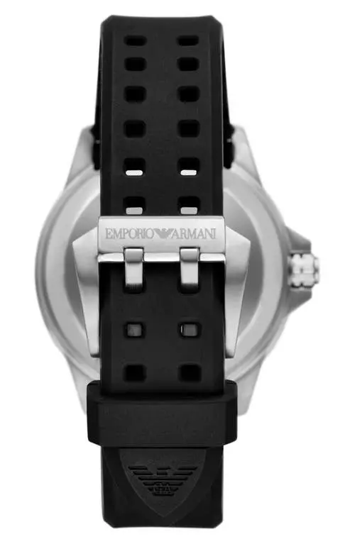 Emporio Armani Sea Explorer Silicone Strap Automatic Diver Watch