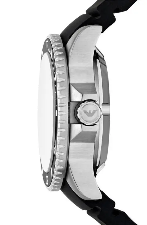Emporio Armani Sea Explorer Silicone Strap Automatic Diver Watch