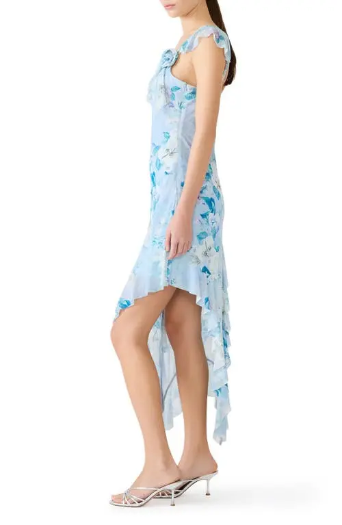 Steve Madden Sorellia Floral Print Asymmetric Ruffle Dress