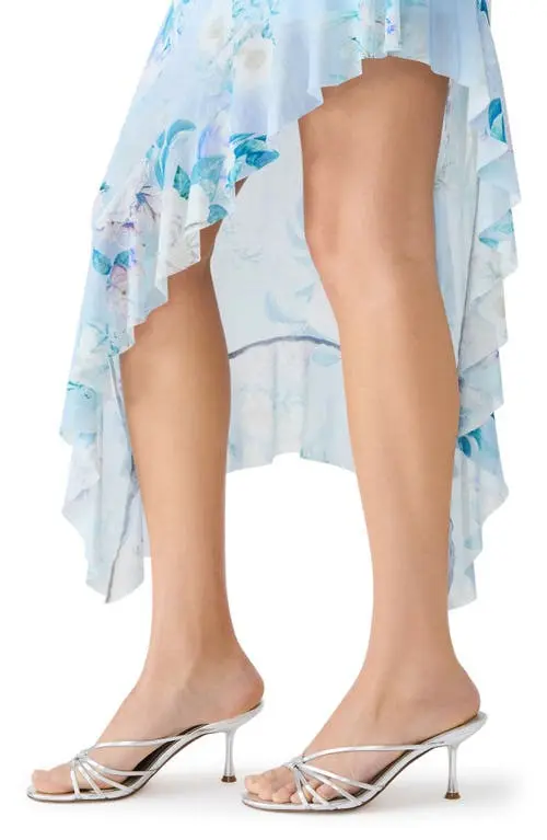 Steve Madden Sorellia Floral Print Asymmetric Ruffle Dress