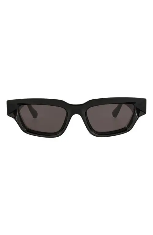Bottega Veneta Novelty 53mm Cat Eye Sunglasses - Black Black Grey