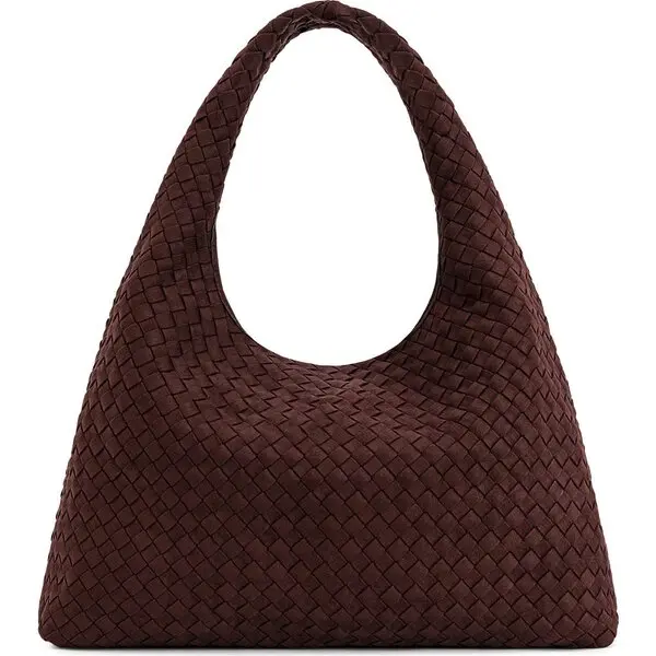 Jw Pei Laura Woven Faux Suede Shoulder Bag - Dark Brown