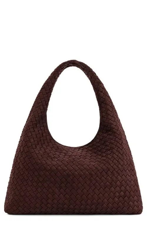 Jw Pei Laura Woven Faux Suede Shoulder Bag - Dark Brown