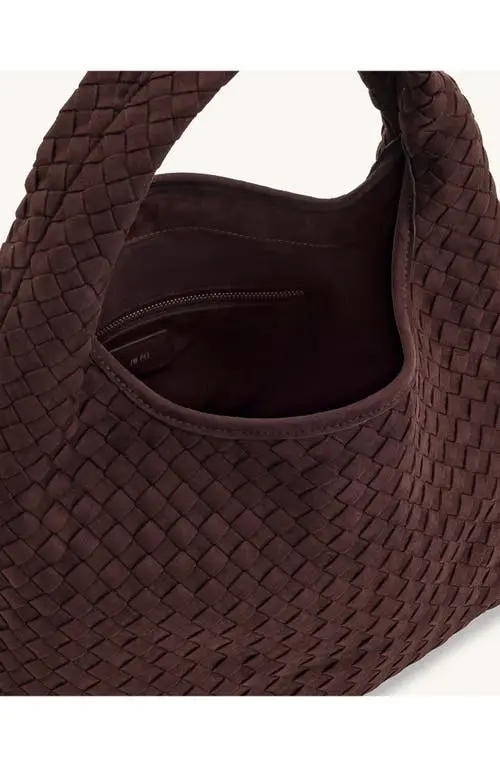 Jw Pei Laura Woven Faux Suede Shoulder Bag - Dark Brown