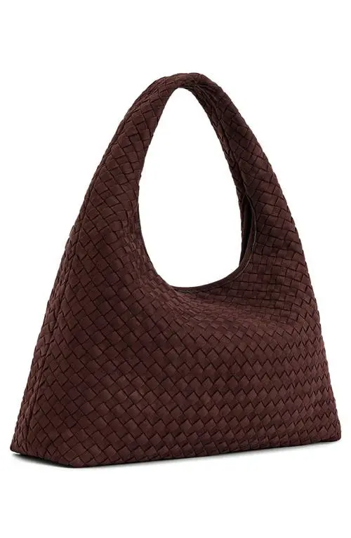 Jw Pei Laura Woven Faux Suede Shoulder Bag - Dark Brown