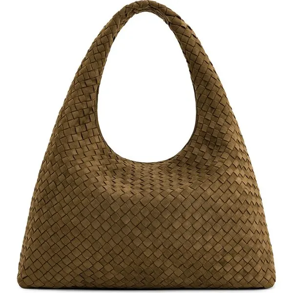Jw Pei Laura Woven Faux Suede Shoulder Bag - Olive Green