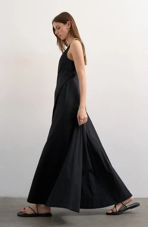Topshop Cotton Maxi Sundress - Black