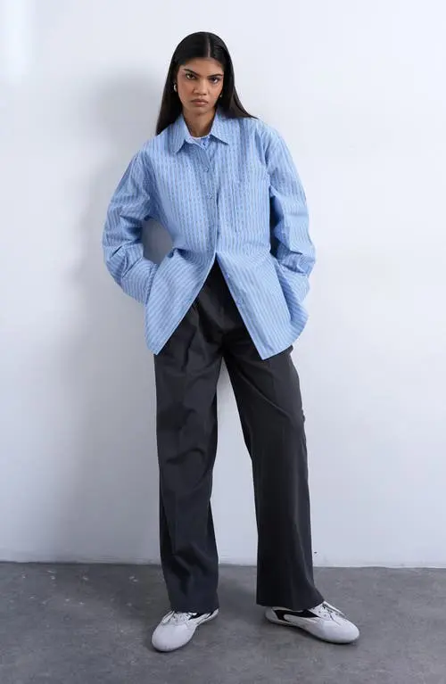 Topshop Darted Cuff Oversize Button-up Shirt