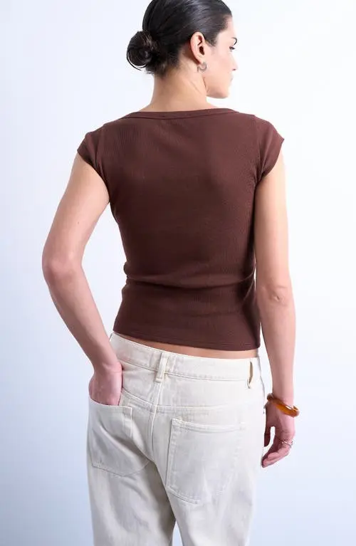 Topshop Square Neck Rib Top