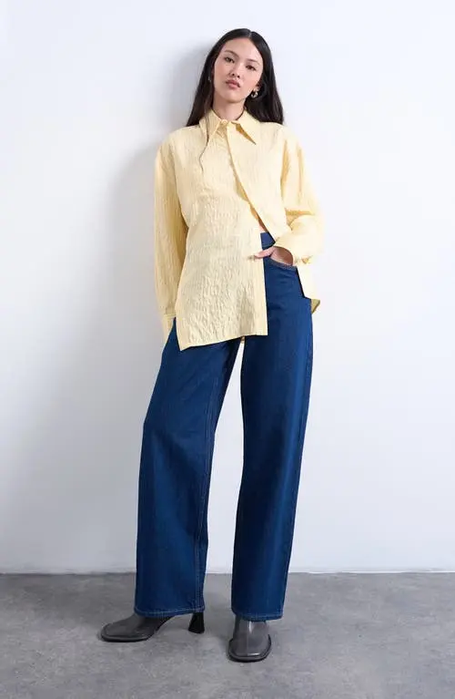 Topshop Asymmetric Placket Button-up Shirt