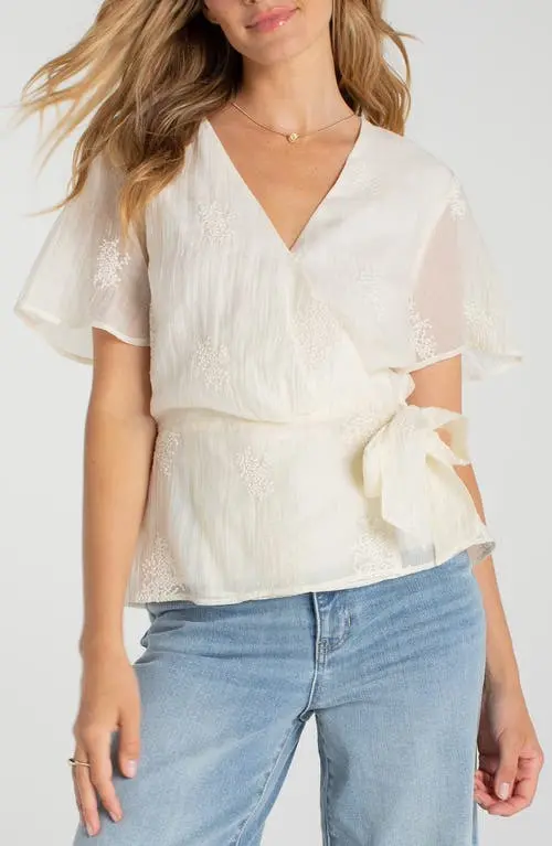 LIVERPOOL Embroidered Wrap Top
