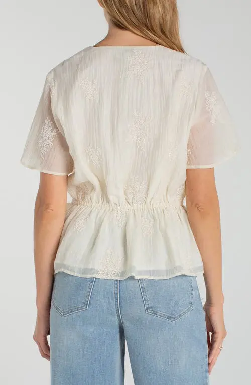 LIVERPOOL Embroidered Wrap Top