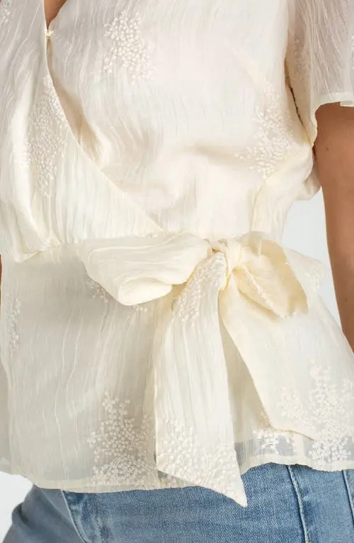 LIVERPOOL Embroidered Wrap Top