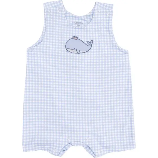 ANGEL DEAR Bubbly Sailor Whale Romper - Ivory Blue