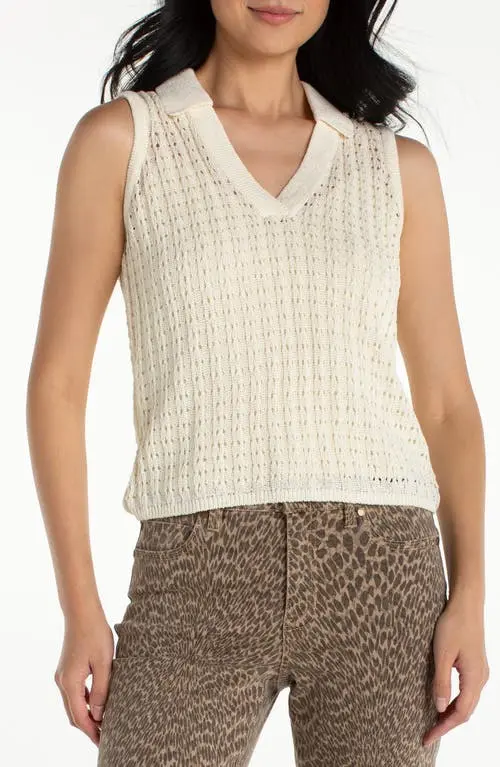 LIVERPOOL Johnny Collar Open Stitch Sweater Vest