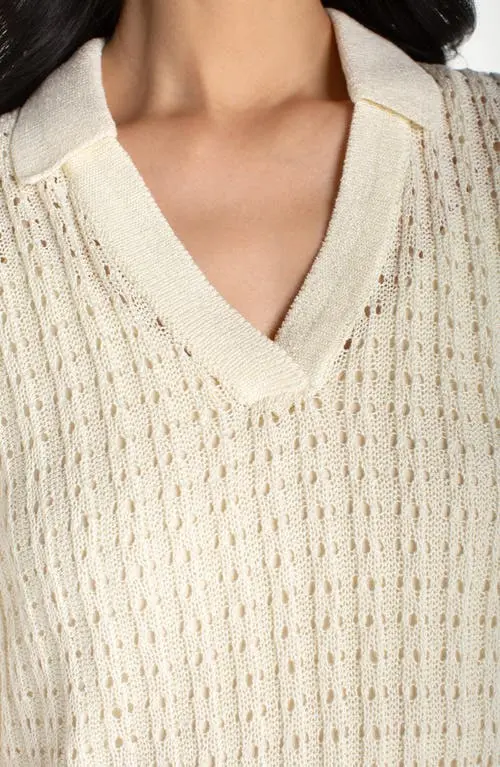 LIVERPOOL Johnny Collar Open Stitch Sweater Vest