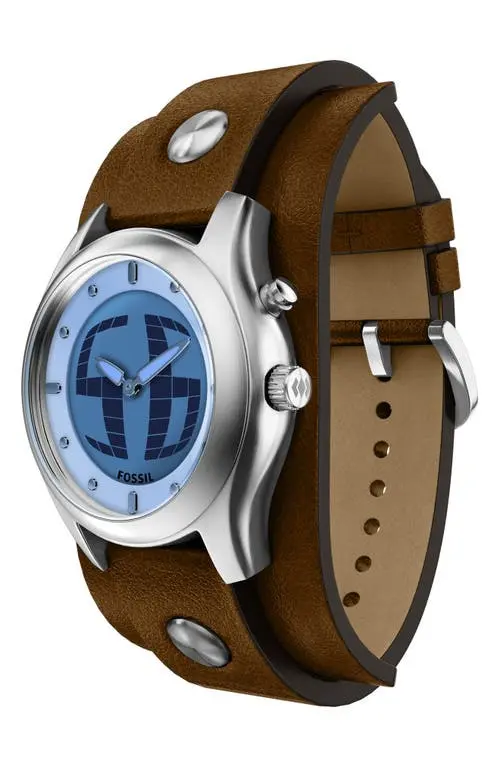 Fossil Archival Big Tic® Anadigi Strap Watch - Brown